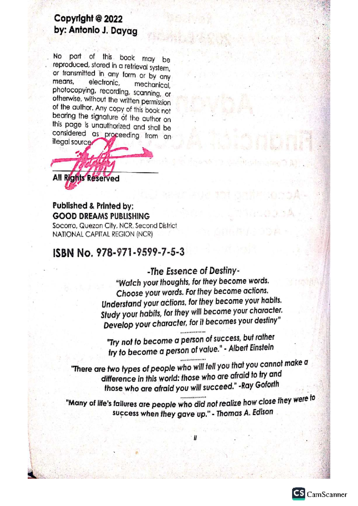 Partnership Formation - Copyright 2022 : Antonio J. Dayag No part of this book may be reproduced ...