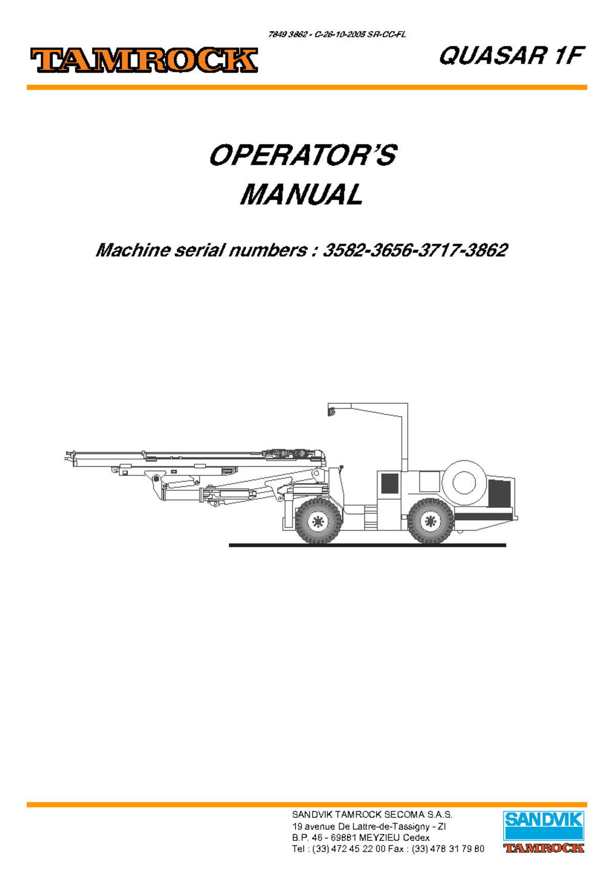 7849 3862 QUASAR 1F OPERATION MANUAL & SAFETY INSTRUCTIONS - Studocu