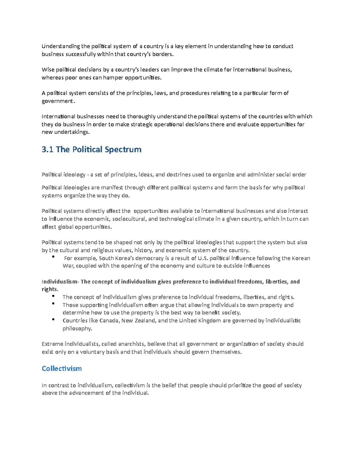 IB Chapter 3 Notes - International Business - Understanding the ...