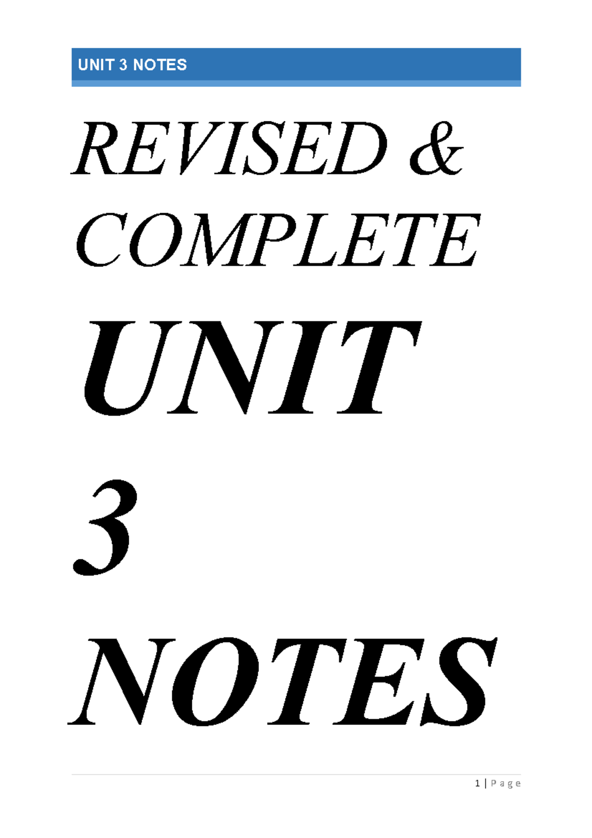 Revised Unit 3 Notes - REVISED & COMPLETE UNIT 3 NOTES Contents AREA OF ...