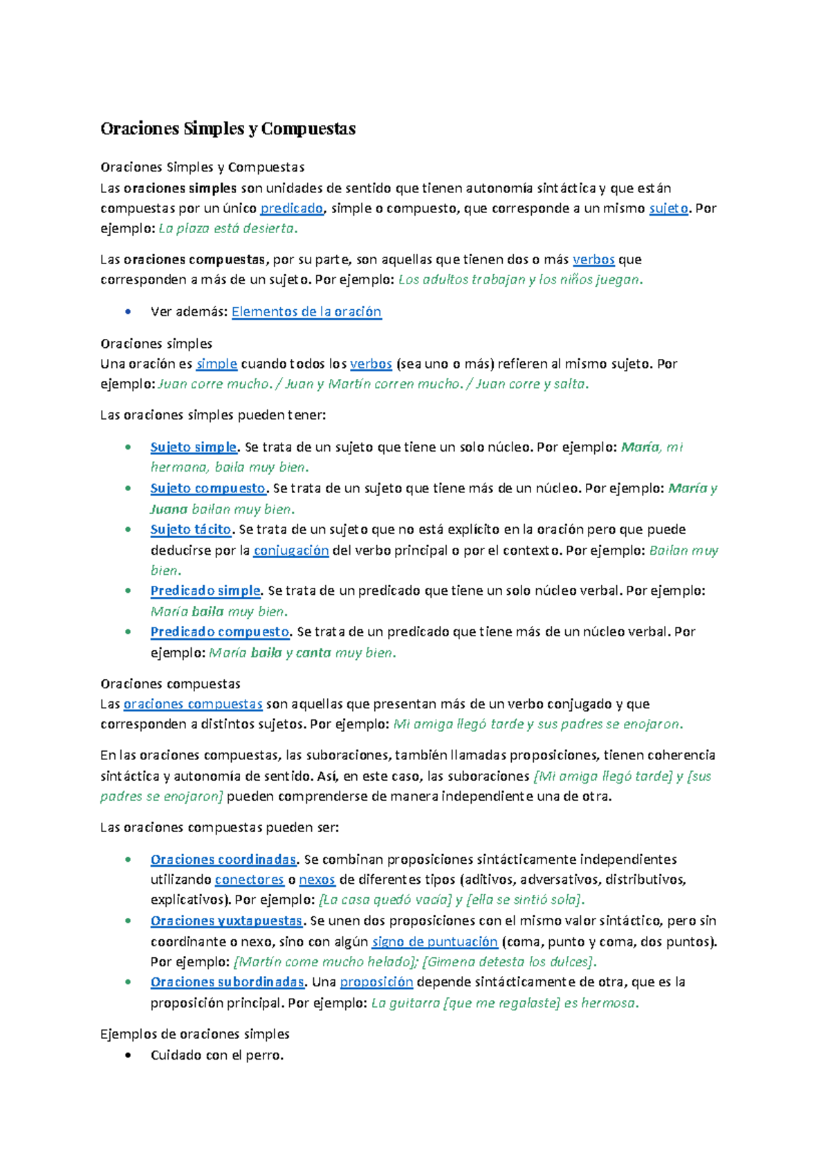 Oraciones Simples Y Oraciones Compuestas 150 Ejemplos CRÍTICOS LENGUA