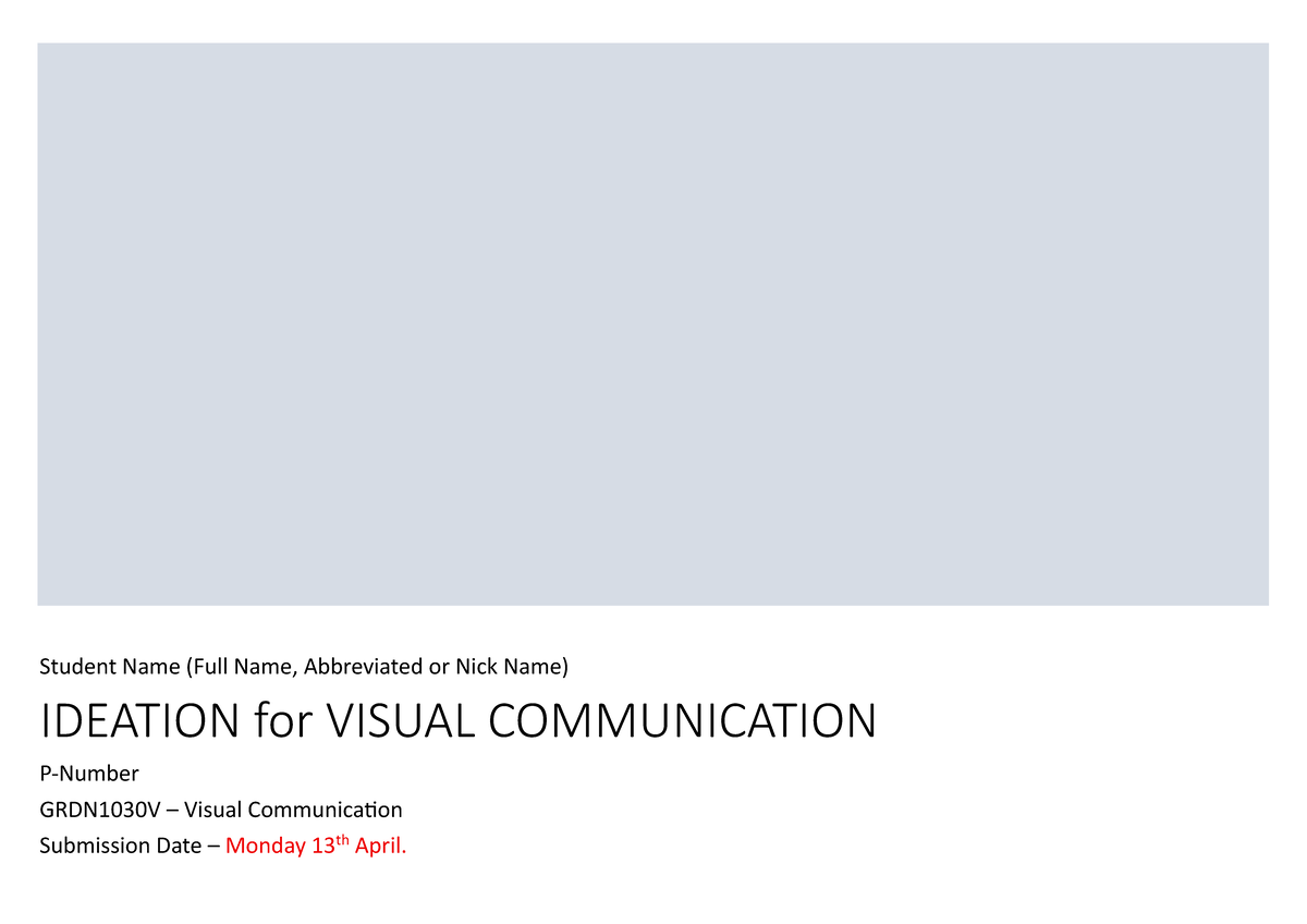 GRDN1030V Visual Communication Portfolio Guide Template - Studocu