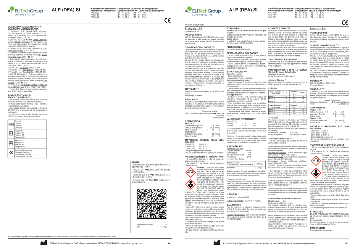 ALP (DEA) SL: Diagnostic Reagent for Alkaline Phosphatase - Studocu