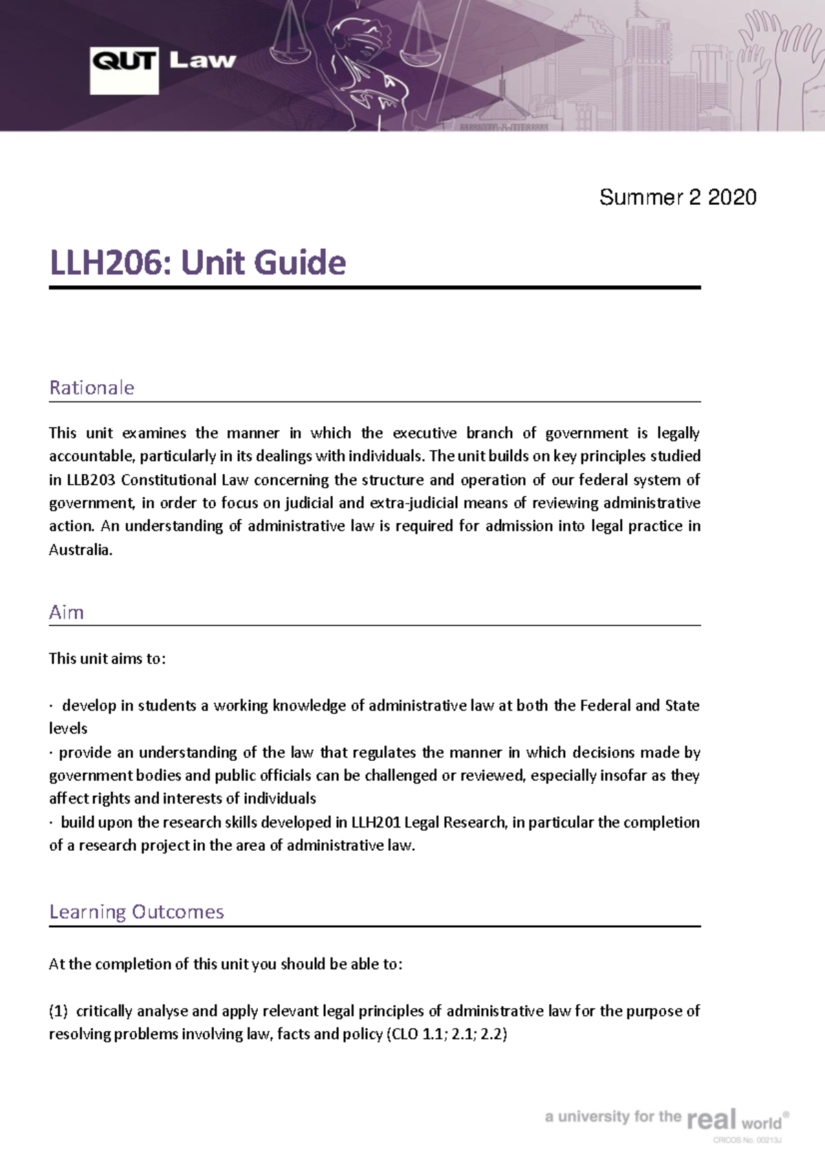 LLH206 Unit Guide Summerr 2 2020 - Summer 2 2020 LLH206: Unit Guide ...