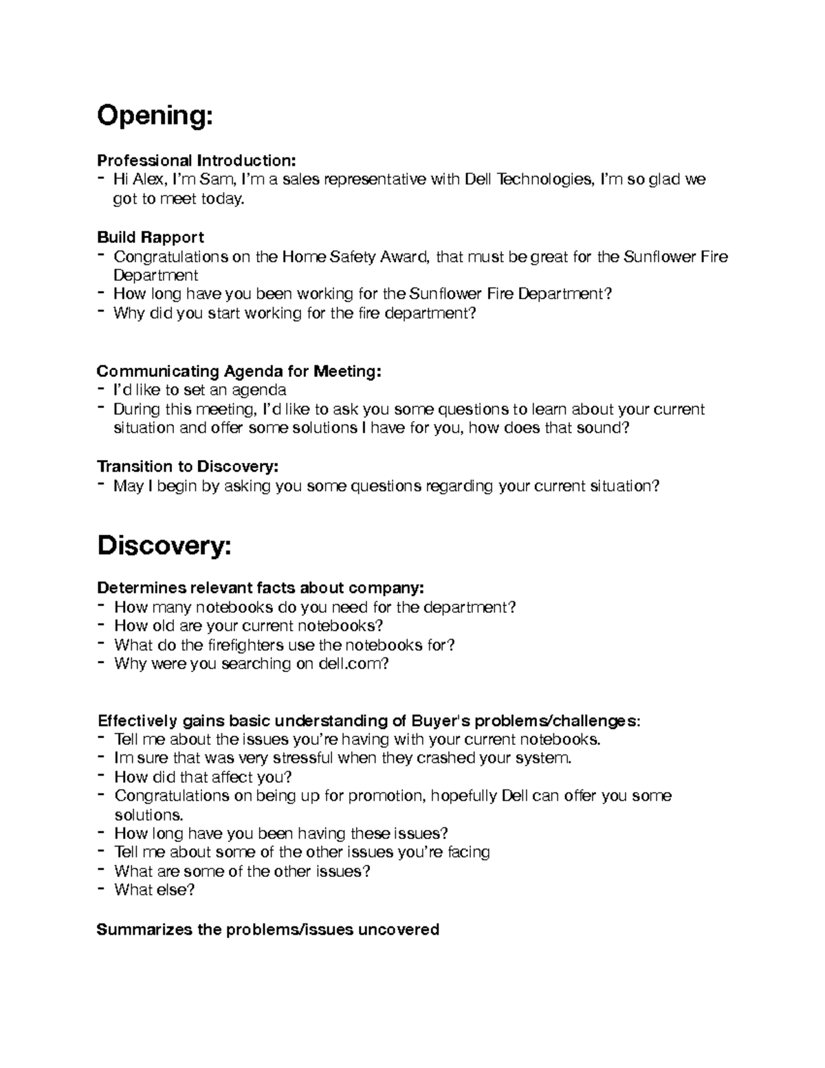 Rnmkrs Comp. Meeting Scripts: Dell Tech Solutions Presentation - Studocu