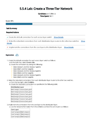 Learning Platform Comp TIA - 4.3 Lab: Conï¿½gure IP Networks and Subnets Candidate: Joe Collins ...