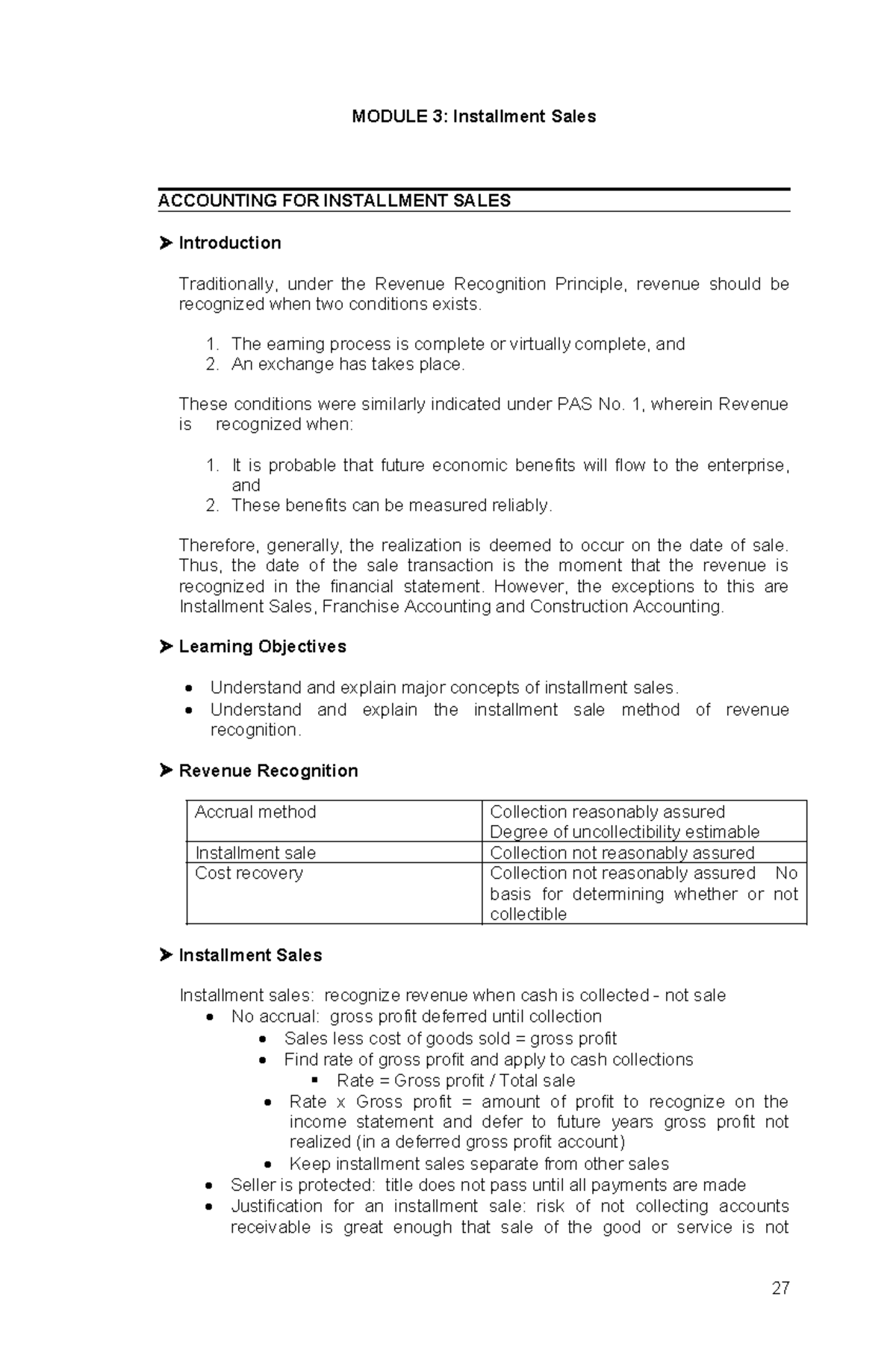 Toaz - Accounting - MODULE 3: Installment Sales ACCOUNTING FOR ...