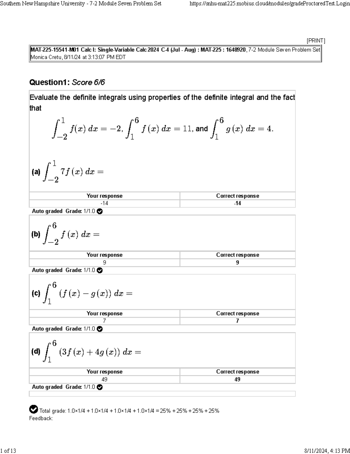 Southern New Hampshire University - MAT-225 - Module 7 Problem Set ...