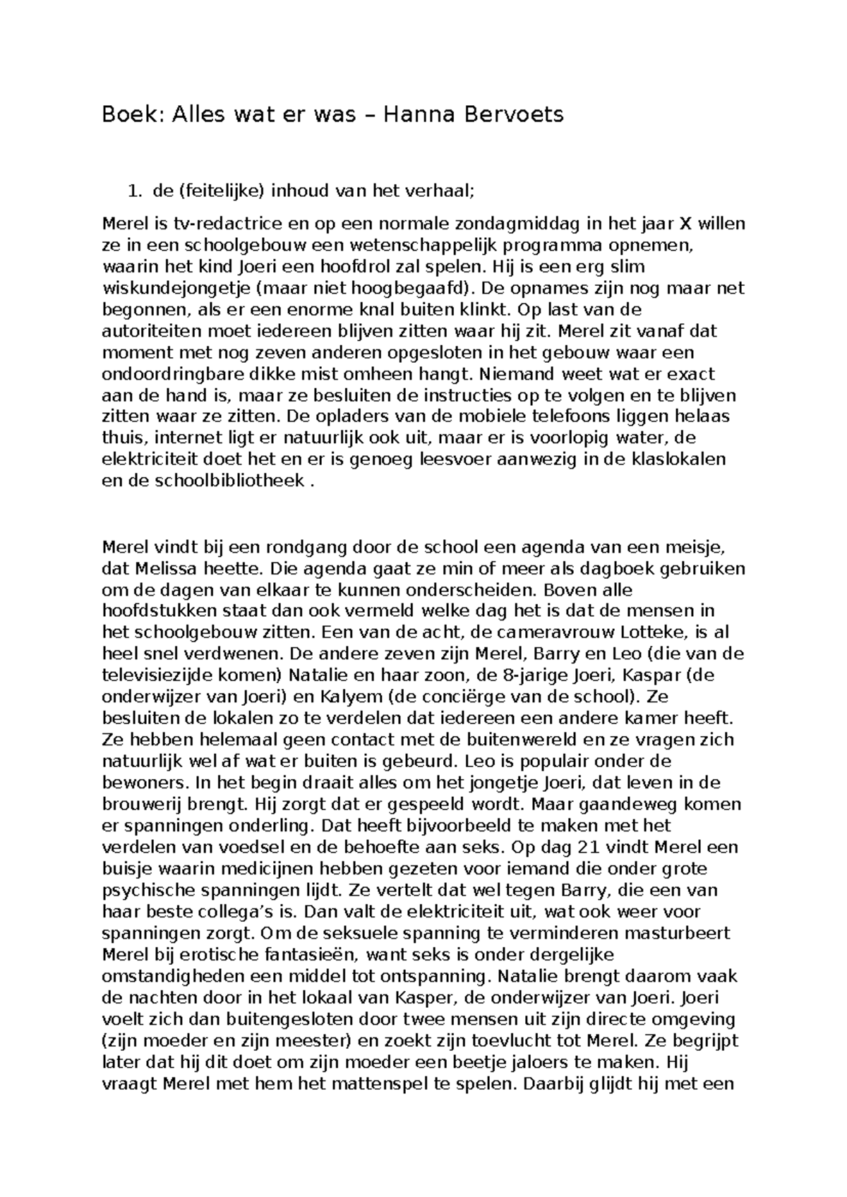 Nederlands mondeling - Analyse van 'Alles wat er was' (Boek) - Studeersnel