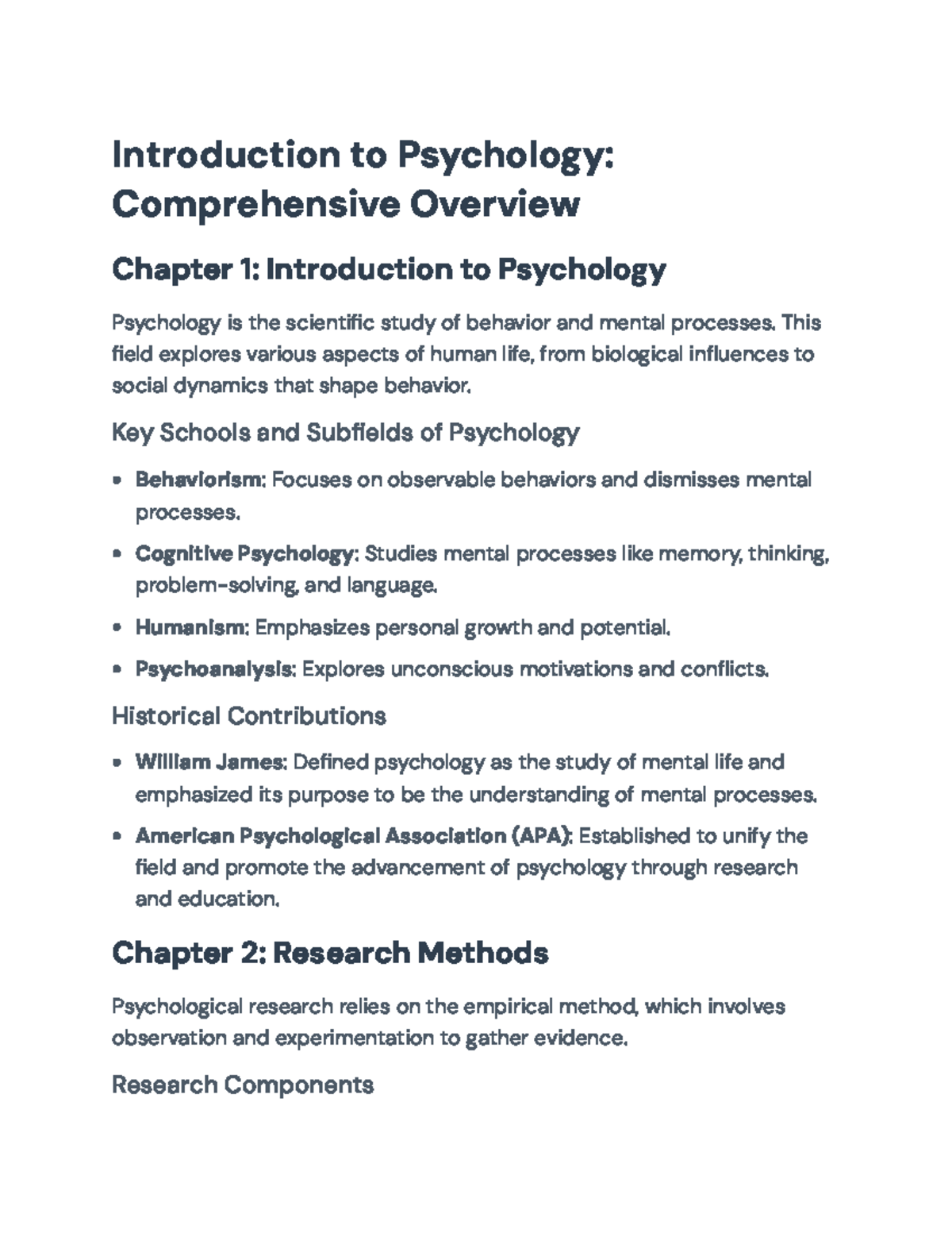 Introduction to Psychology: Key Concepts and Research Methods Overview ...