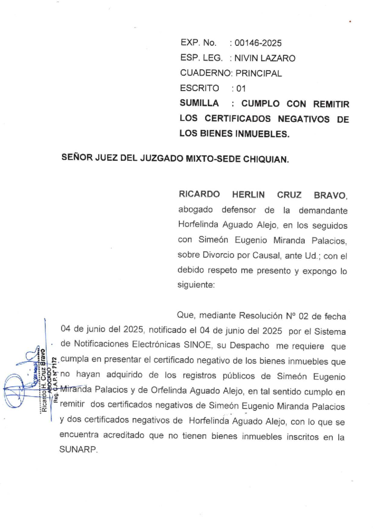 Certificado Negativo de Propiedad - Horfelinda Aguado Alejo - Studocu