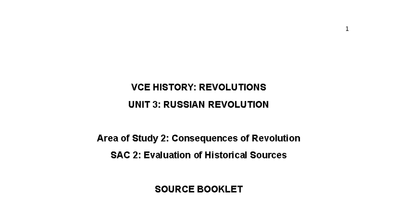 Practice SAC 2 - Evaluation of Historical Sources in Russian Revolution ...