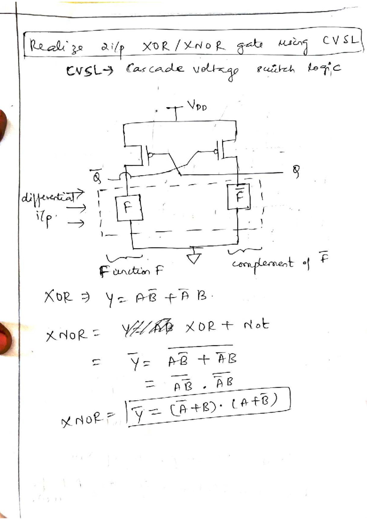 Mod 4: Realizing 2-Input XOR/XNOR Gate Using CVSL - Studocu
