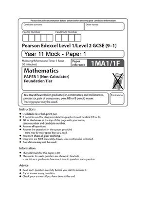 Edexcel Set 3 Foundation GCSE Math Paper 2 - Mathematics Paper 2 ...