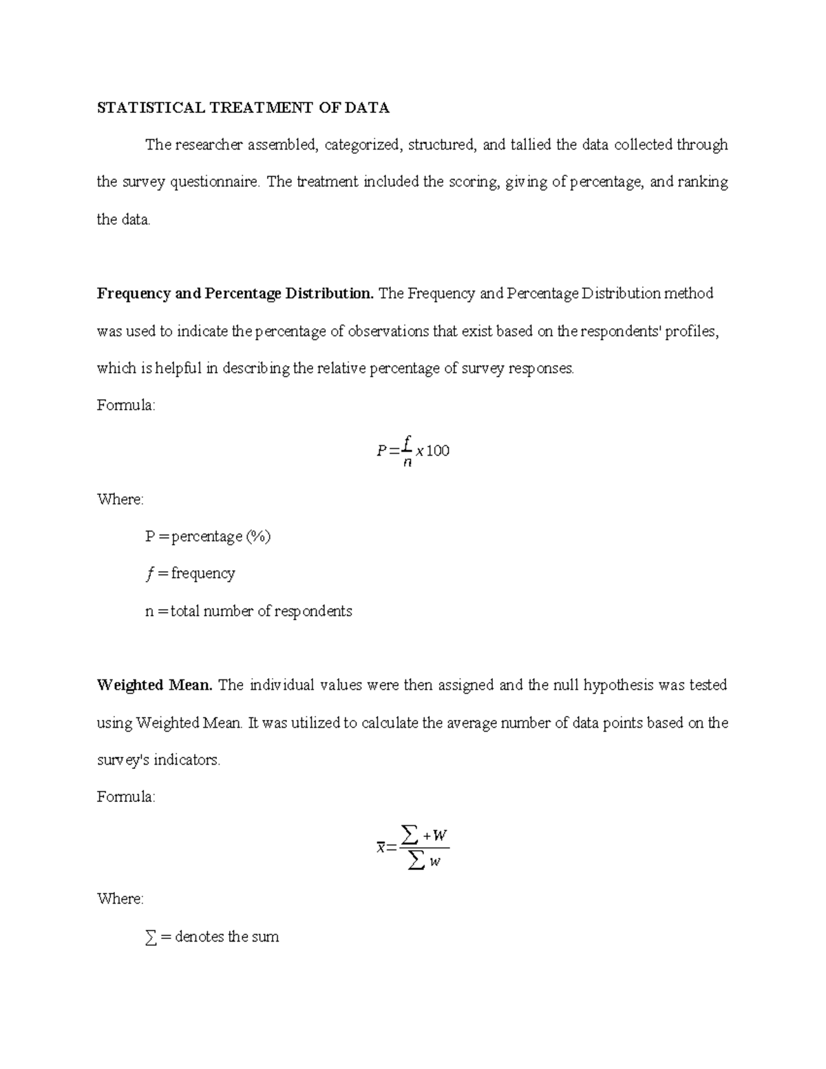 Statistical Treatment OF DATA - STATISTICAL TREATMENT OF DATA The ...
