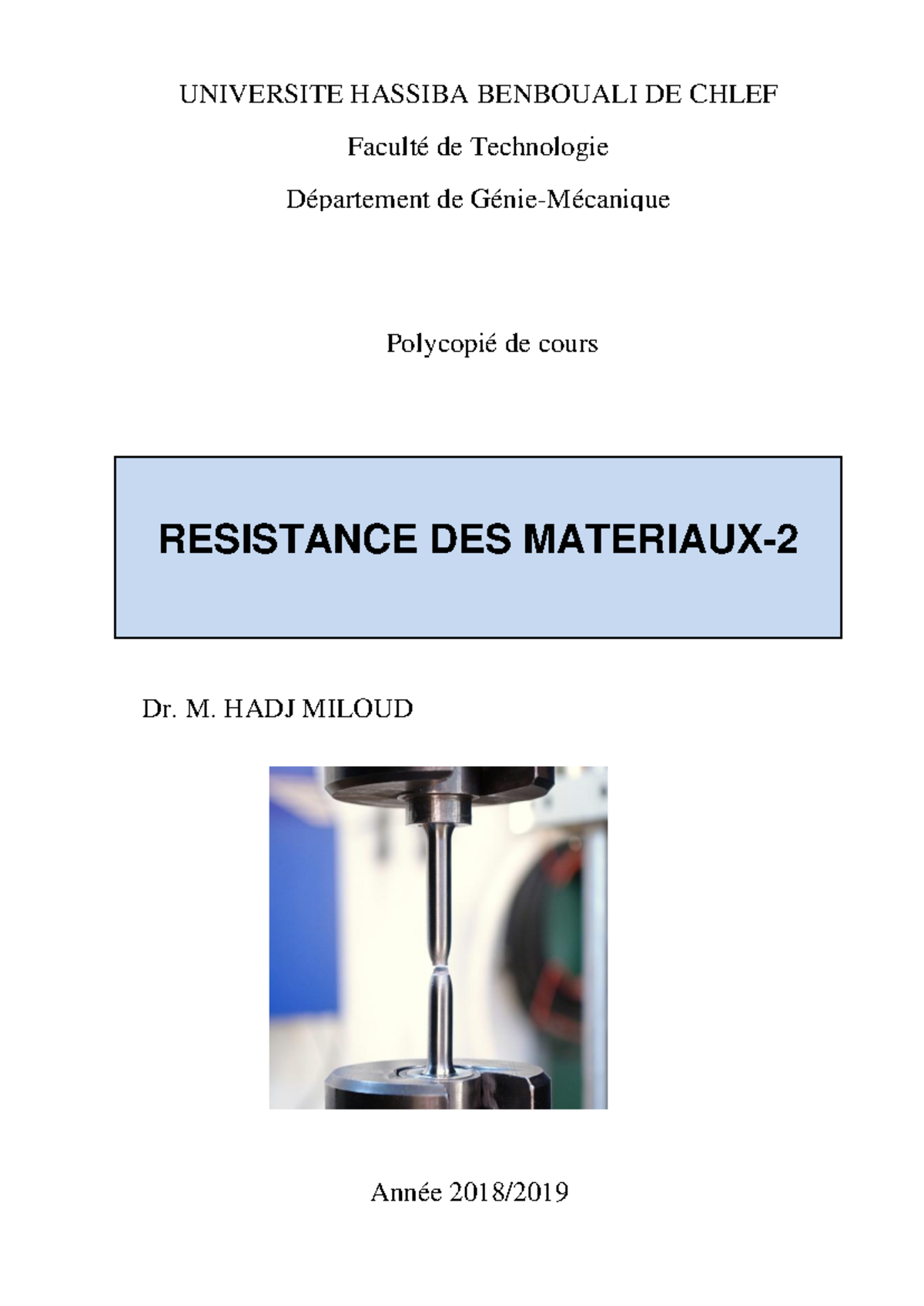 RDM2 - Polycopié de Cours sur la Résistance des Matériaux II - Studocu