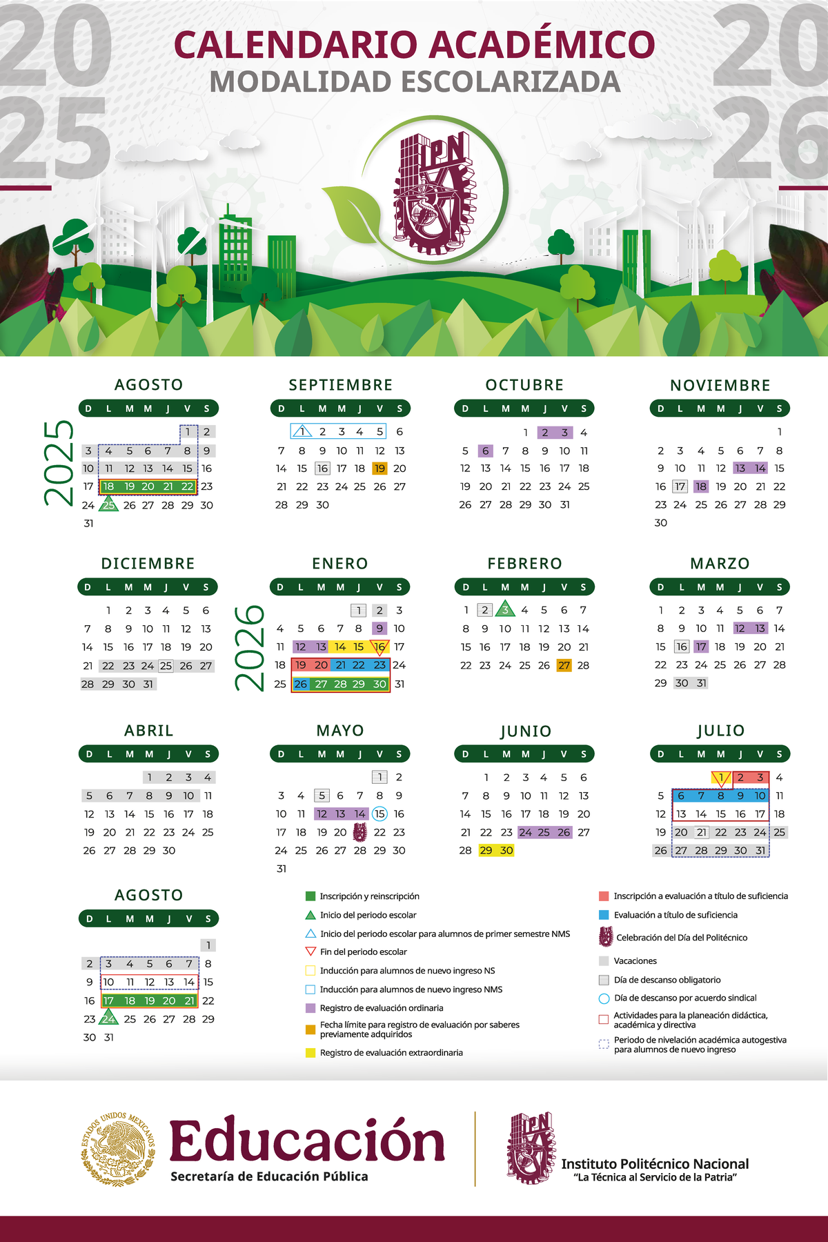 Calendario Académico 2025-2026 Modalidad Escolarizada IPN - Studocu