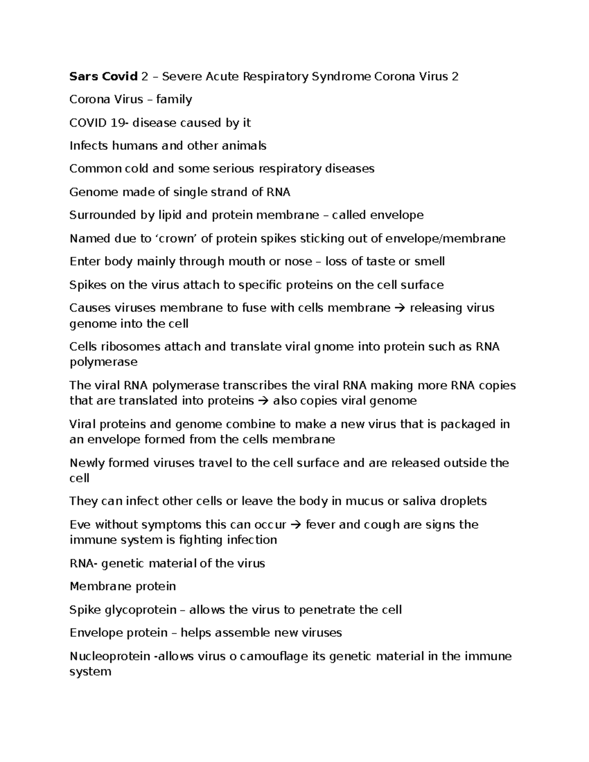 Exam #2 Notes: Understanding SARS-CoV-2 and Fungal Infections - Studocu