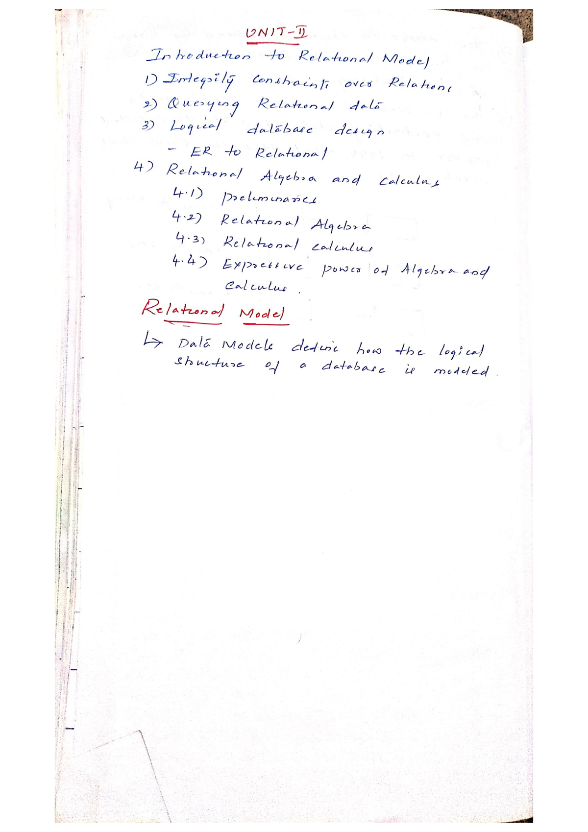 DBMS Unit 2 Notes: Relational Model, Integrity Constraints & Algebra ...