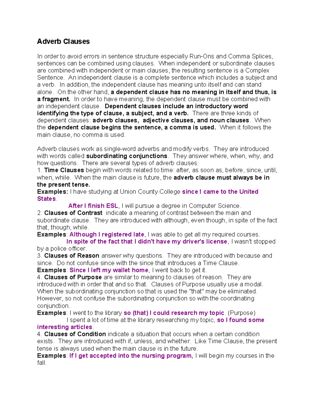 Adverb Clauses: Understanding Complex Sentences and Their Types - Studocu