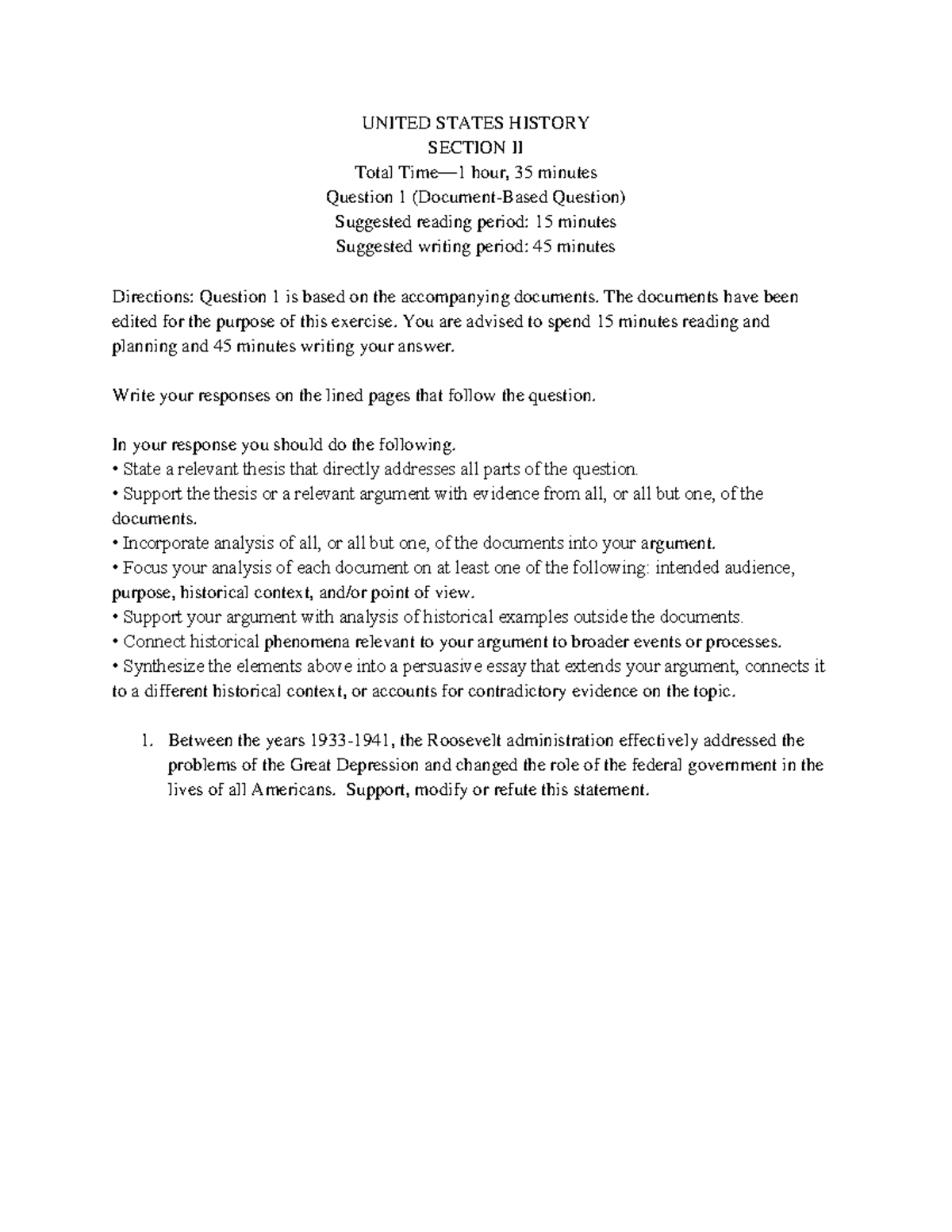 2003 DBQ rewritten - a description - UNITED STATES HISTORY SECTION II ...