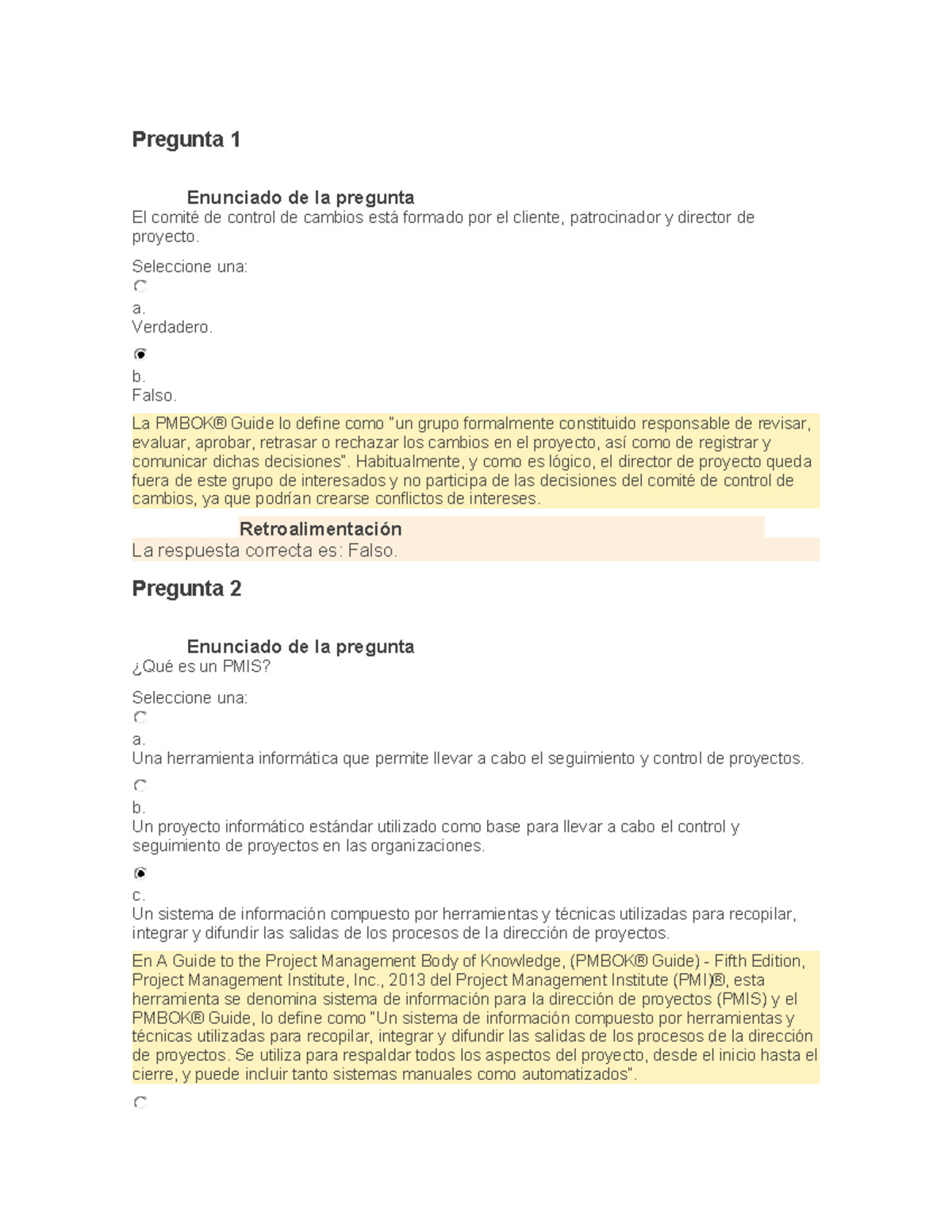 Evaluación C4 - Seguimiento de Proyectos: Preguntas y Respuestas - Studocu