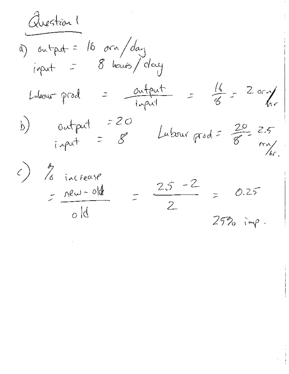Productivity Examples: Analysis and Comparisons in Labour Output - Studocu