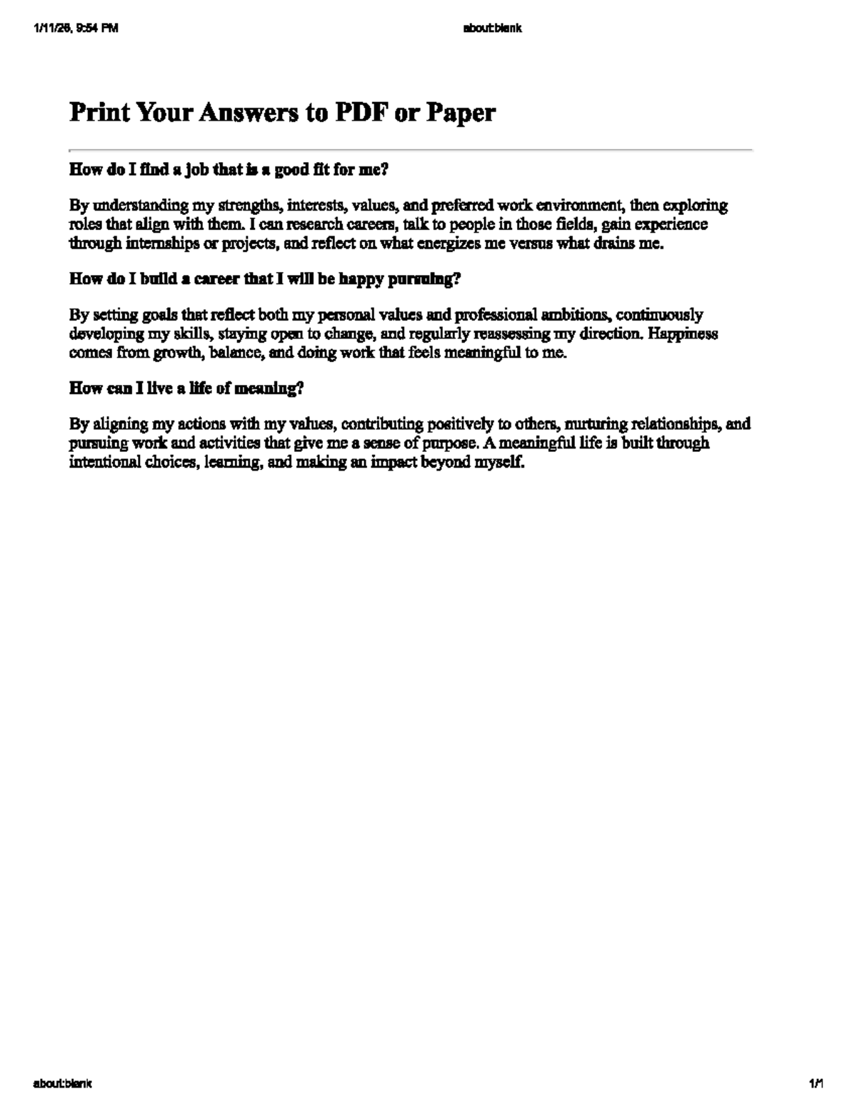 ML0004 Self Assessment: Finding Meaningful Work and Career Growth - Studocu