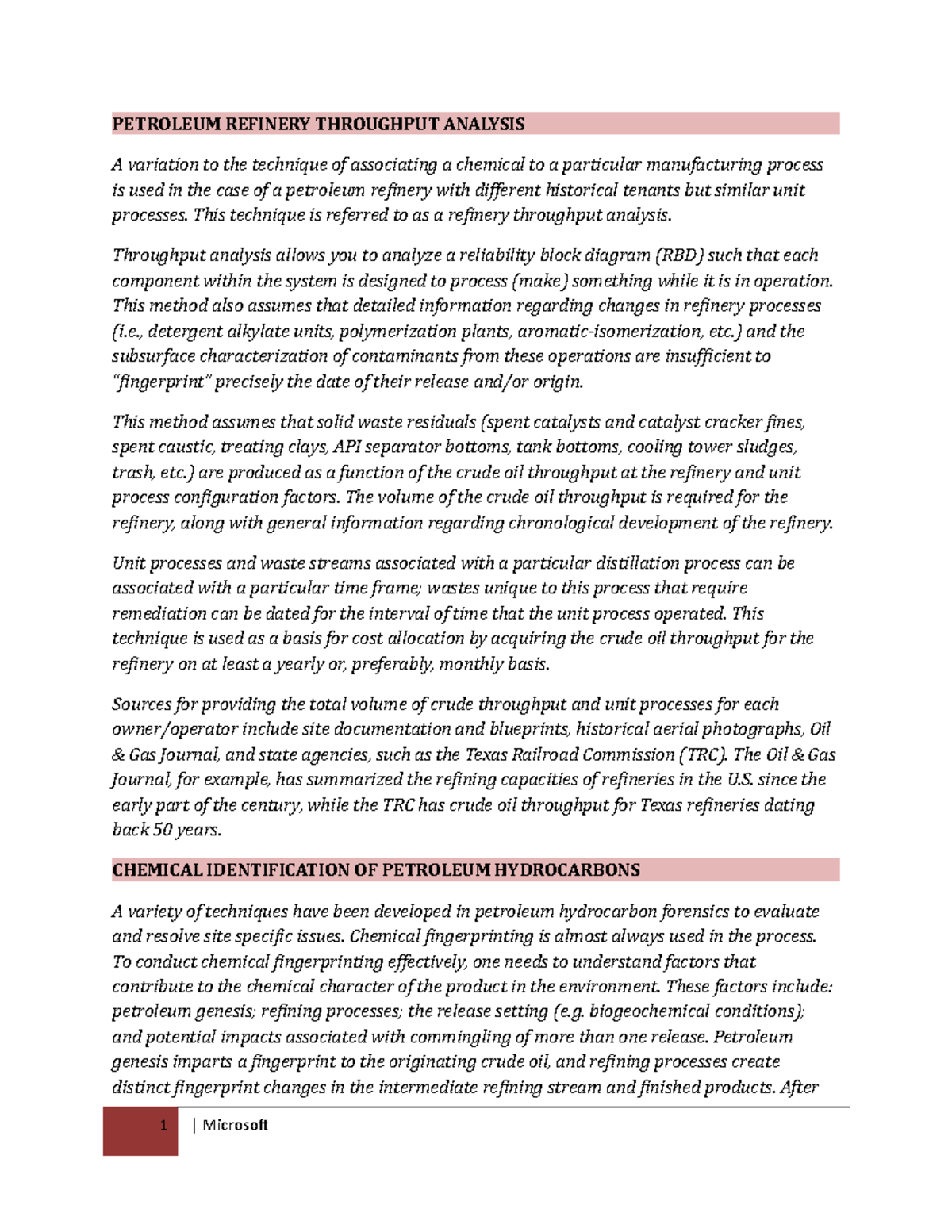 Petroleum Refinery Throughput Analysis: Methodologies and Insights ...