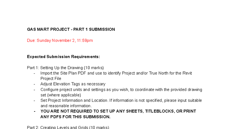 GAS MART Project - Part 1 Submission Guidelines and Requirements - Studocu
