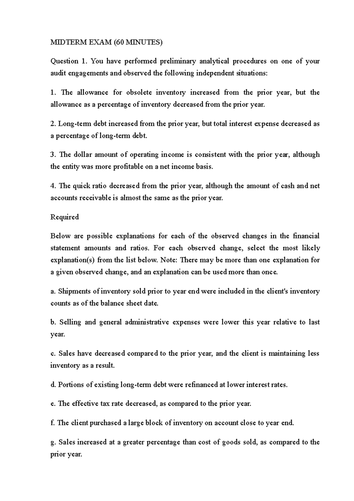 MIDTERM EXAM (BAIKTRAKIEMTOANCANBAN) - Financial Analysis ...