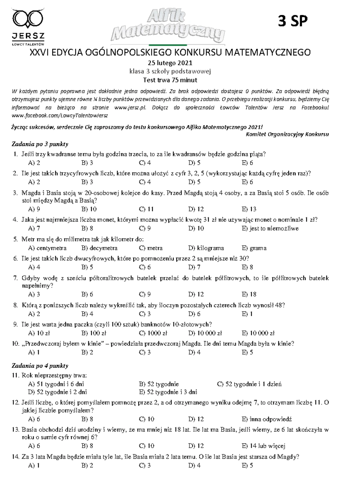 Egzamin poprawkowy - zadania z matematyki do rozwiązania - Studocu