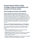 Access to Police Dockets and State Privilege in Criminal Trials (CPA ...