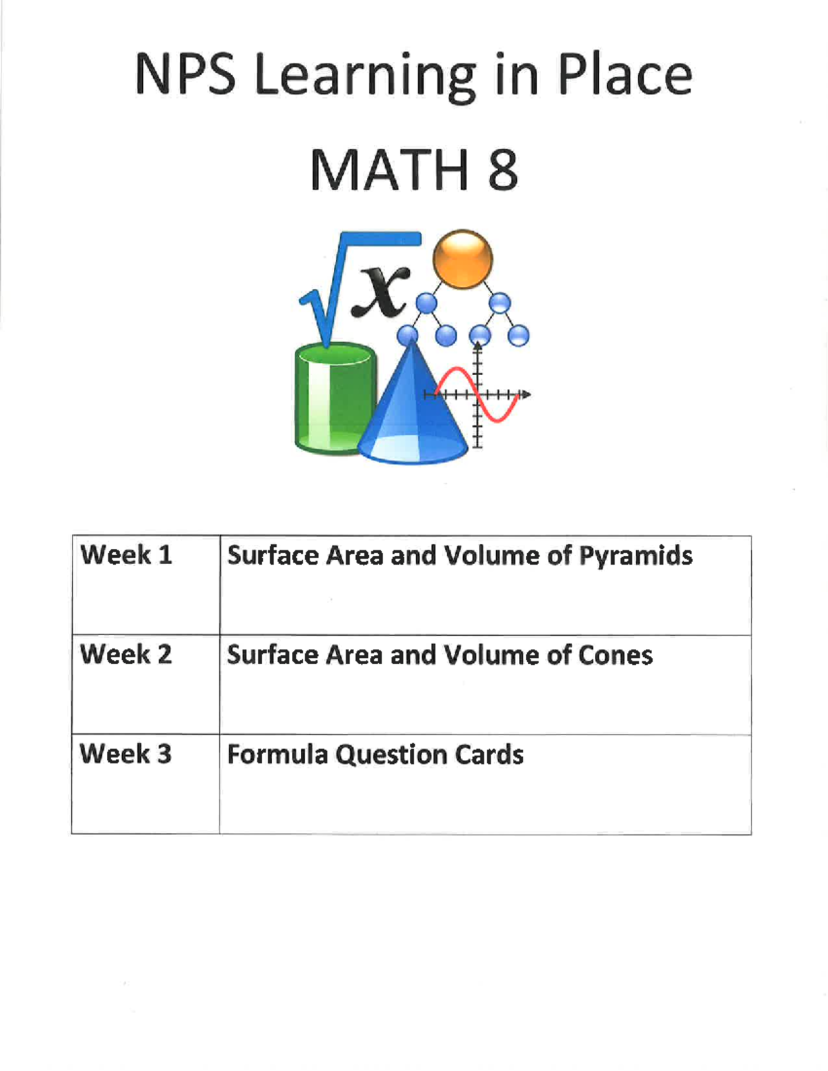 Math Pre Alg 6.7.8 Surface Area & Volume of Pyramids & Cones - Studocu