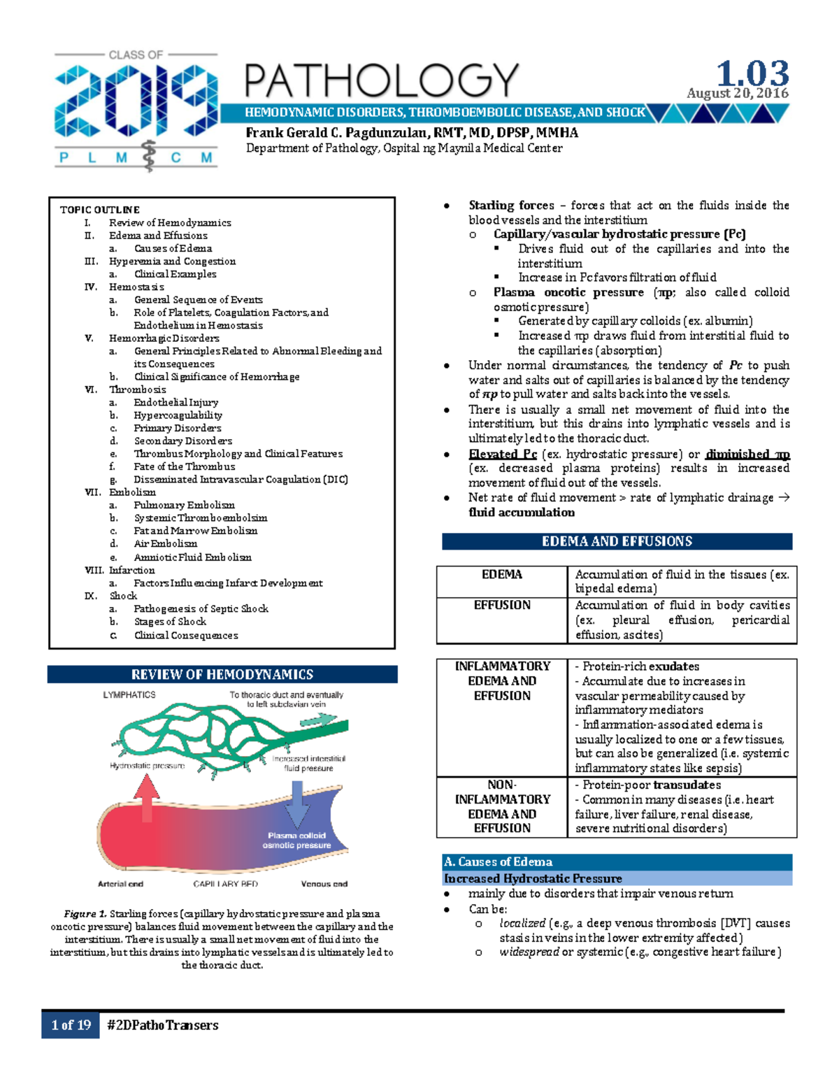 General Pathology 1: Hemodynamic Disorders & Thromboembolic Disease ...