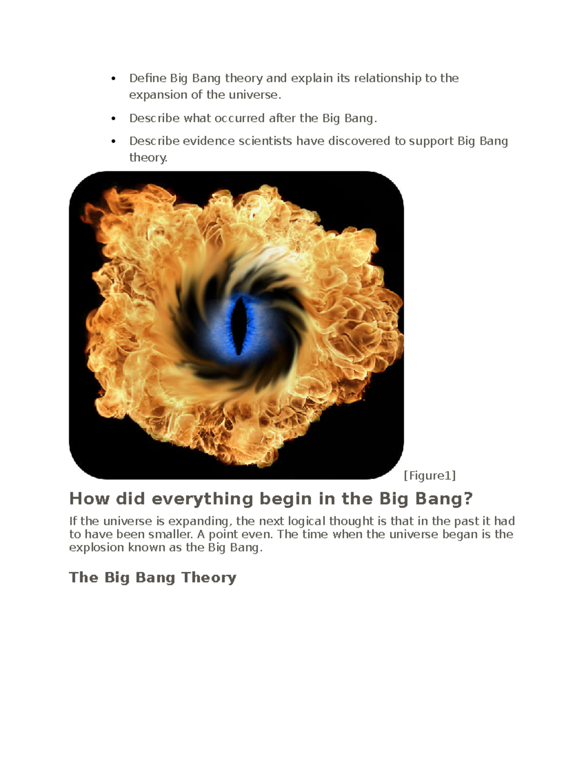 Biology 143 - The Big Bang Theory: Origins and Evidence Explained - Studocu