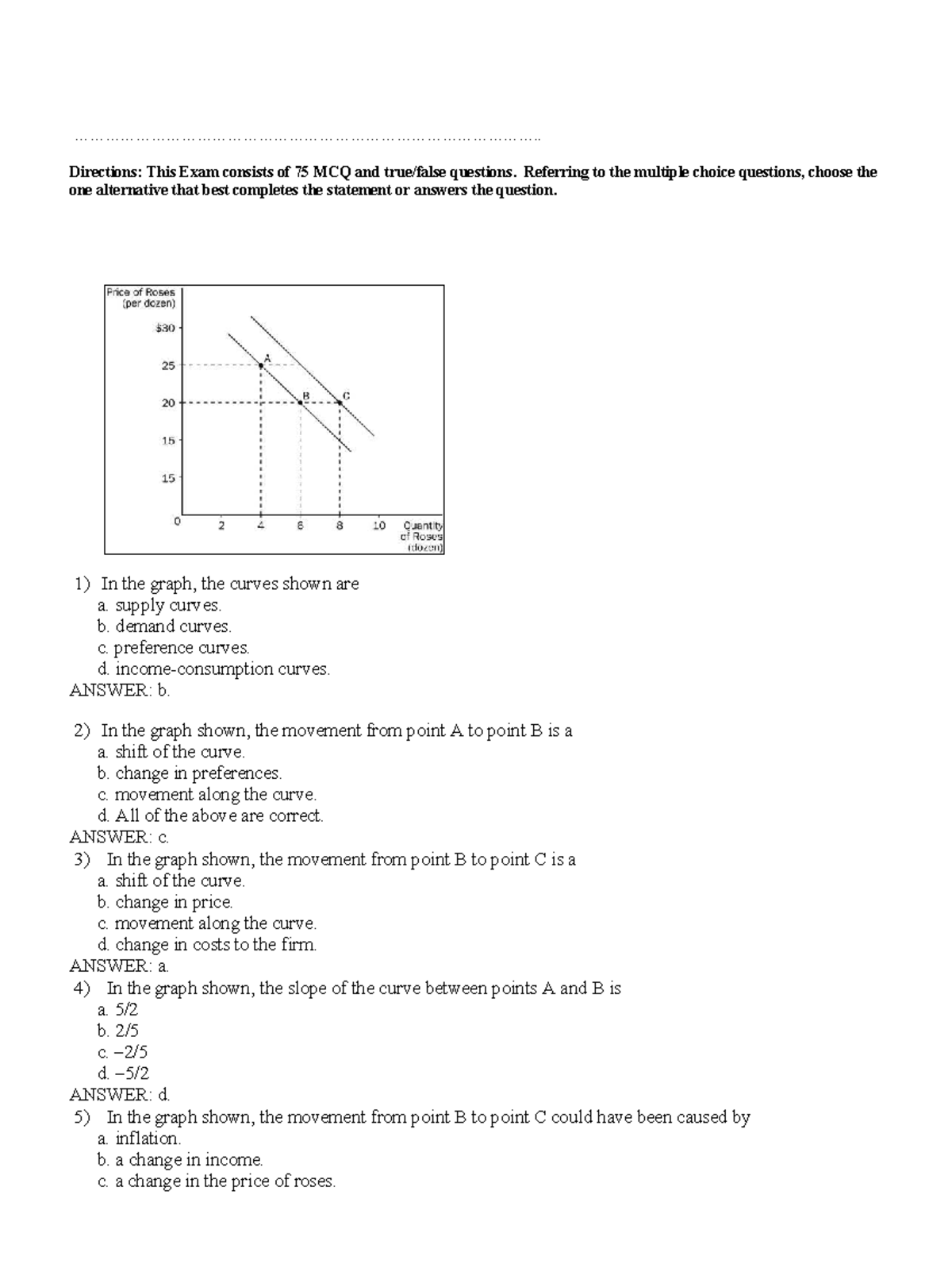 Test Bank for MBA - DFGHJKL: MCQ Exam Directions and Answers - Studocu