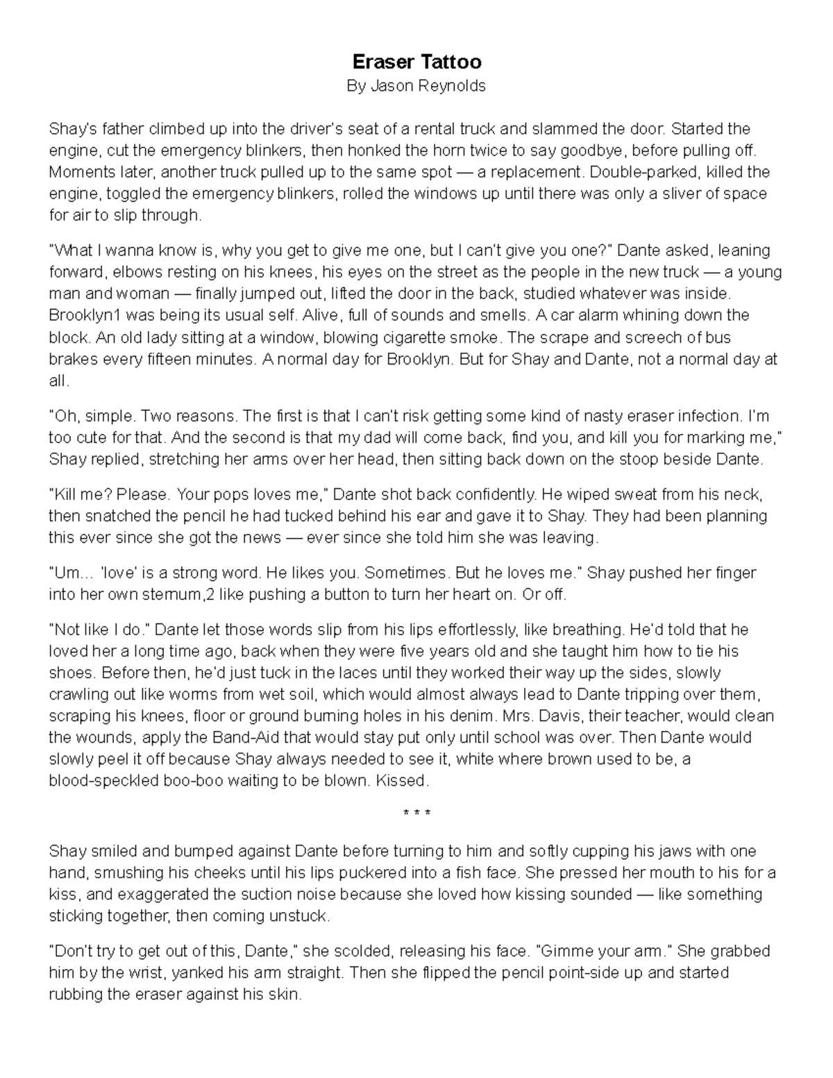 Eraser Tattoo Analysis: Insights on Shay and Dante's Relationship ...