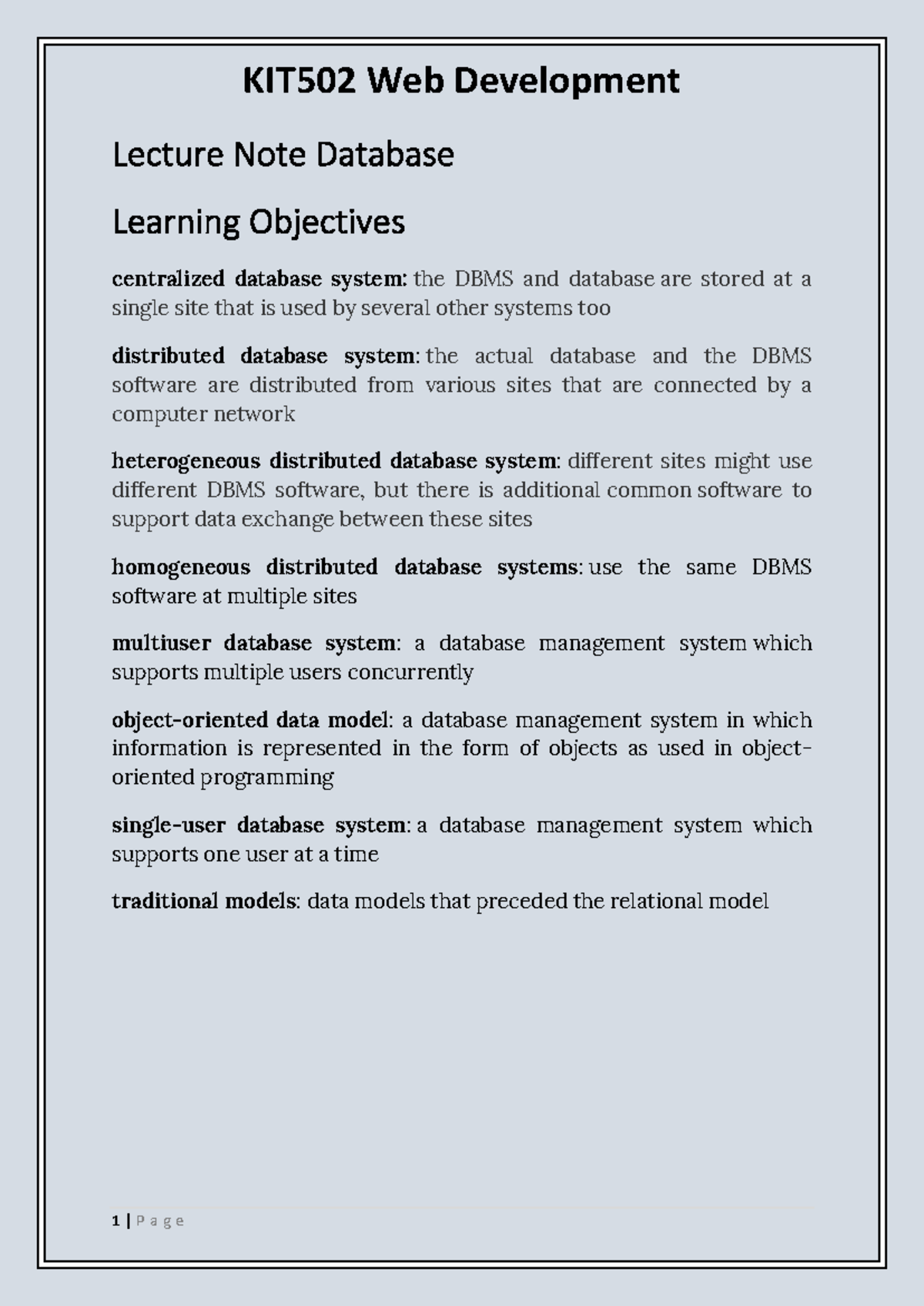 KIT502 Web Development Lecture Note 8 Classification Based on Data ...