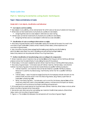 Process costing notes for FBS 220: Understanding manufacturing costs ...