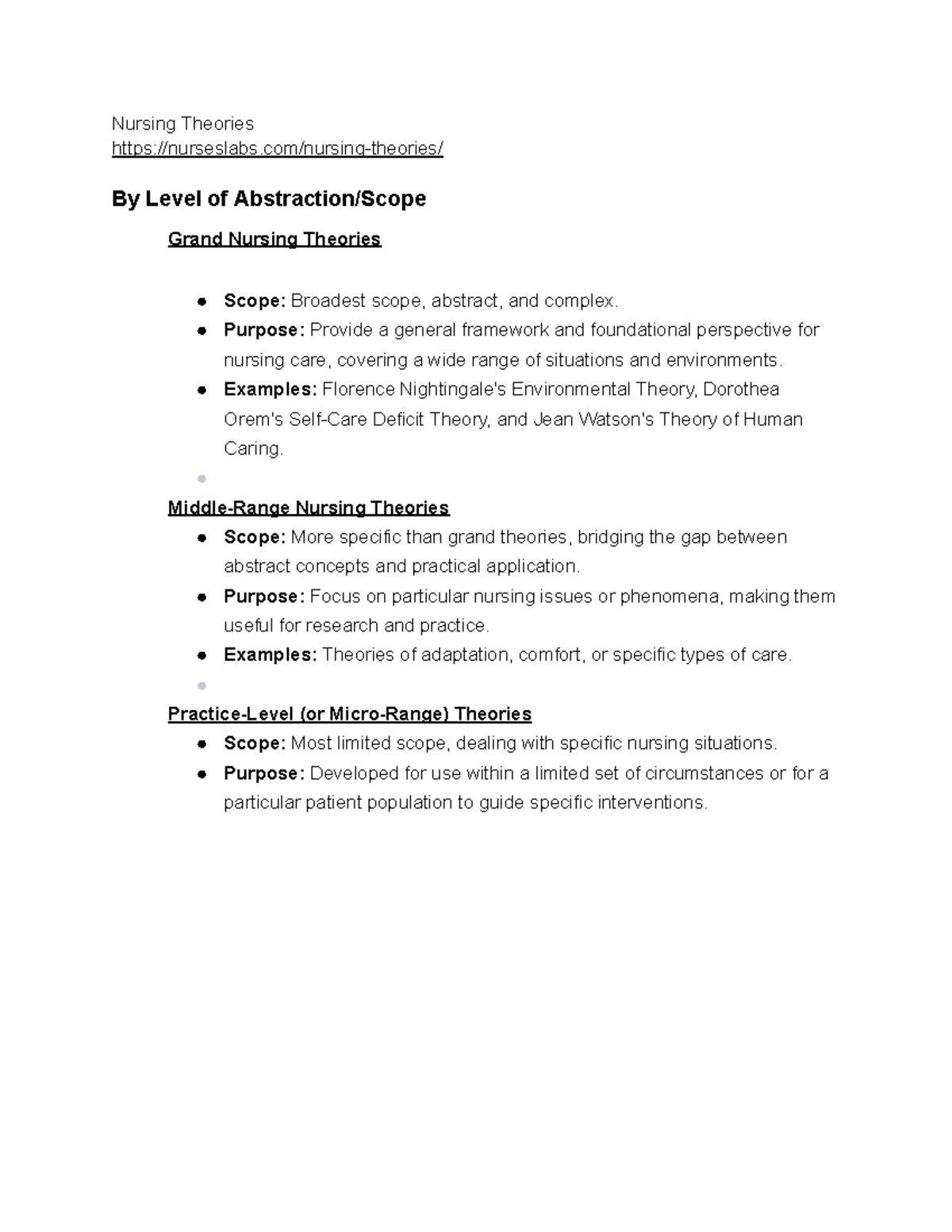 Nursing Theories Overview: Grand, Middle, and Practice Theories (TFN ...
