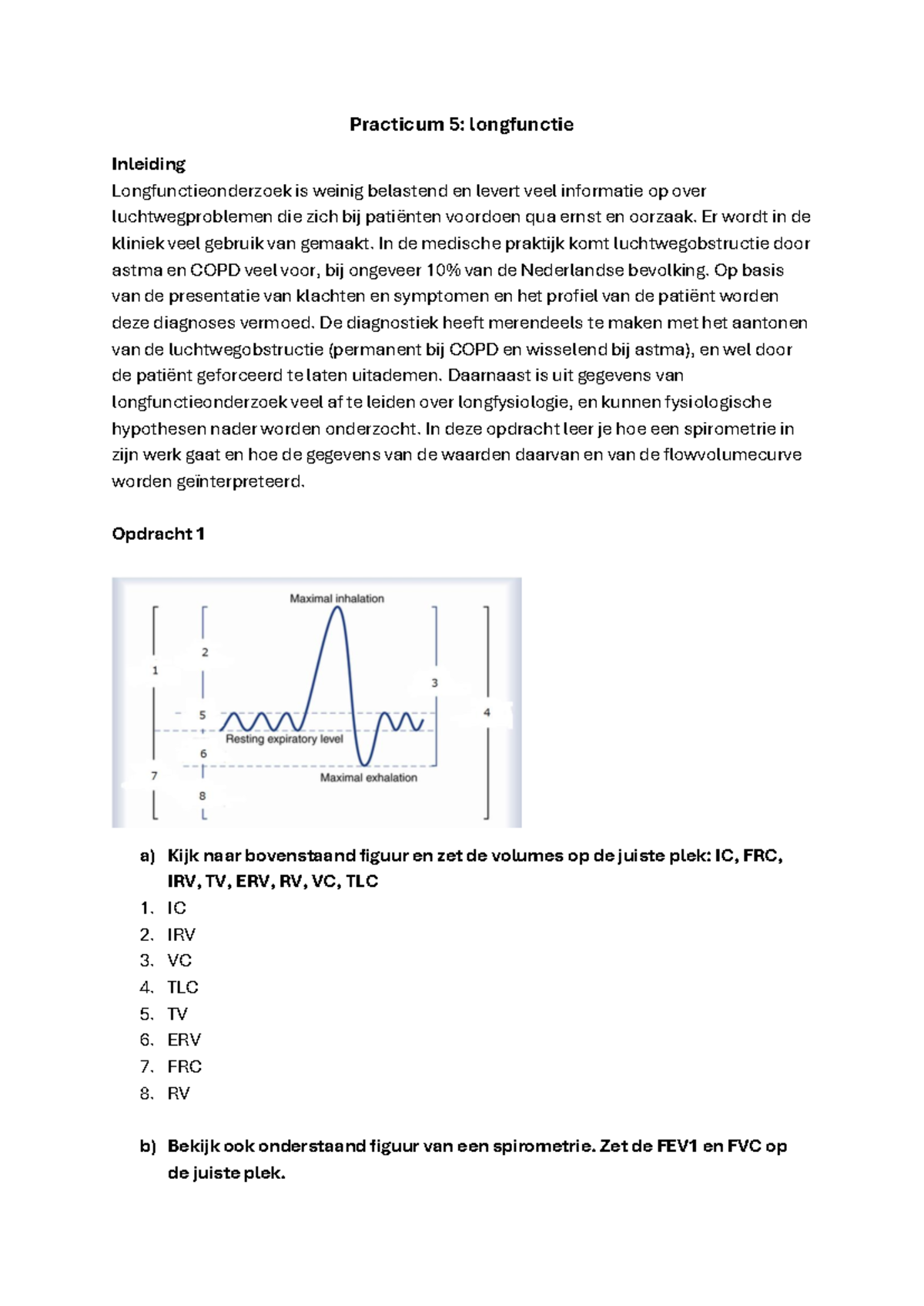 BTH PR5: Longfunctieonderzoek en Spirometrie Interpretatie - Studeersnel