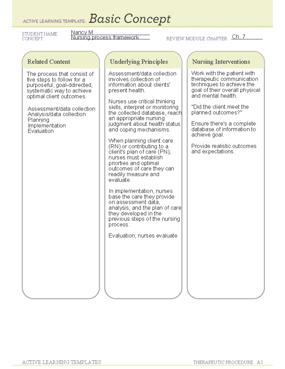 Basic concept - STUDENT NAME CONCEPT REVIEW MODULE CHAPTER Related Content Underlying Principles ...