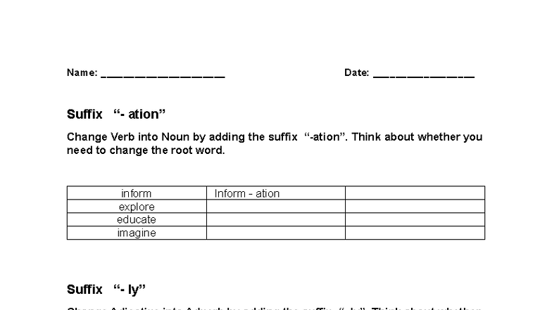 Suffix - lecture notes - 9BS0 - Name: ______________________ Date ...