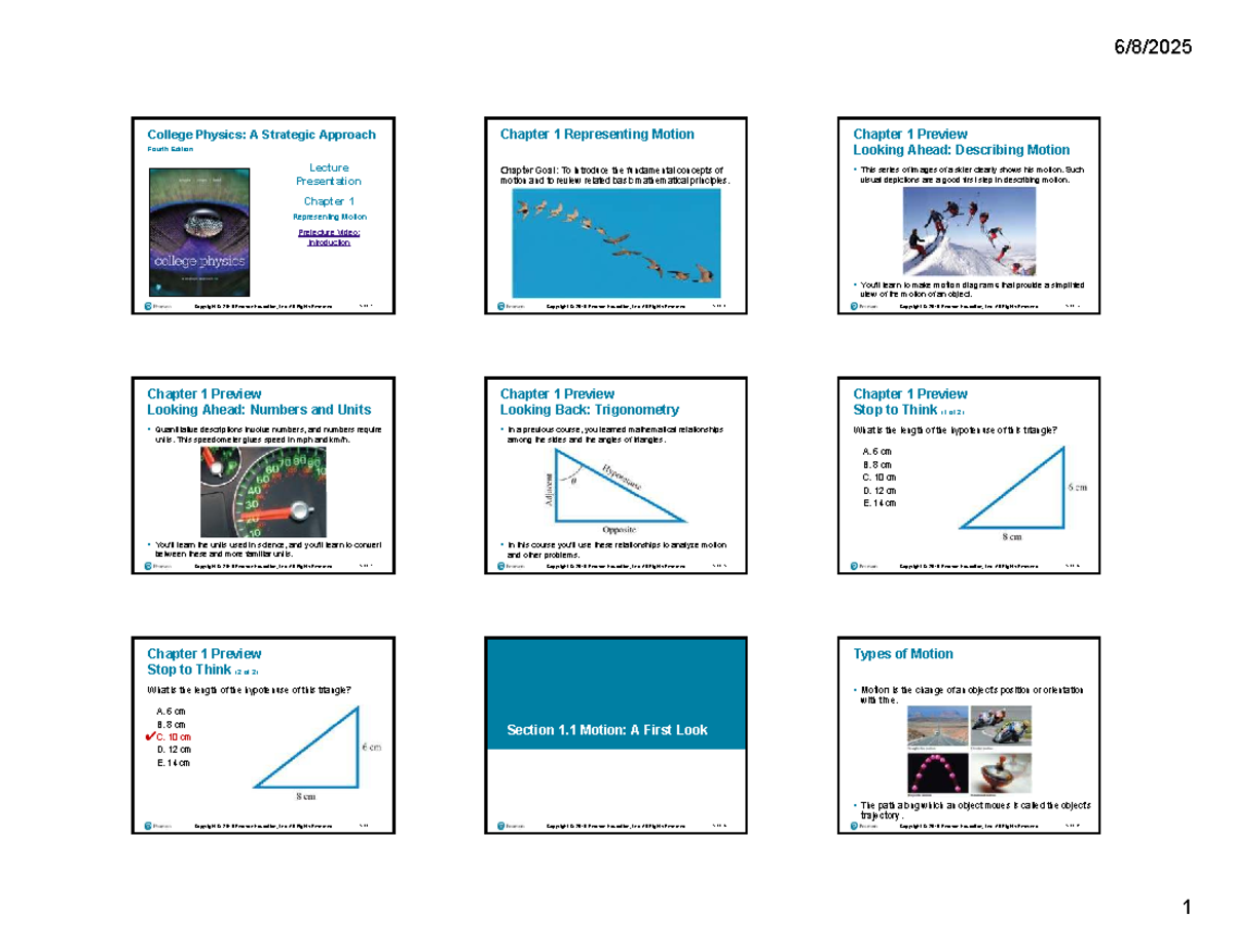 Chapter 1: Representing Motion - College Physics (Final Exam Notes ...