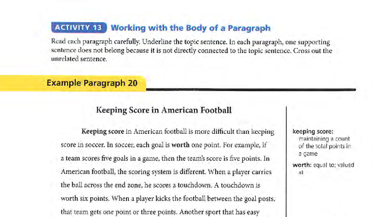 ACTIVITY 13: Analyzing Paragraph Structure in Great Writing 1 - Studocu