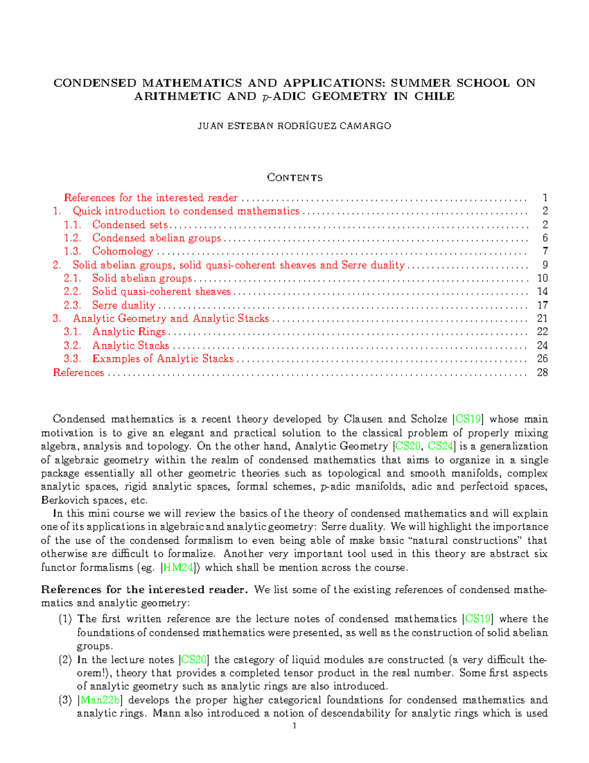 Intro to Condensed Mathematics: Summer School in Chile (MATH 101) - Studocu