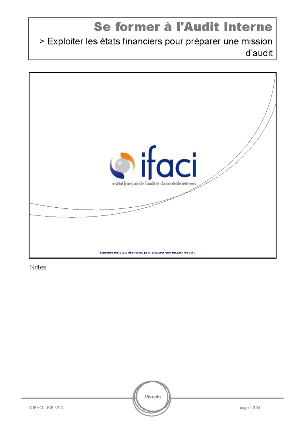 Formation à l'Audit Interne : Exploitation des États Financiers ICF V5 ...