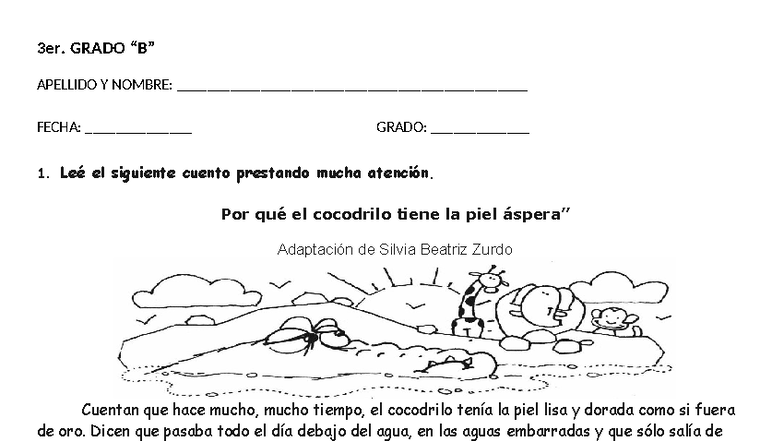 645554991-Evaluacion-Lengua-3- Grado B - 3er. GRADO “B” APELLIDO Y ...