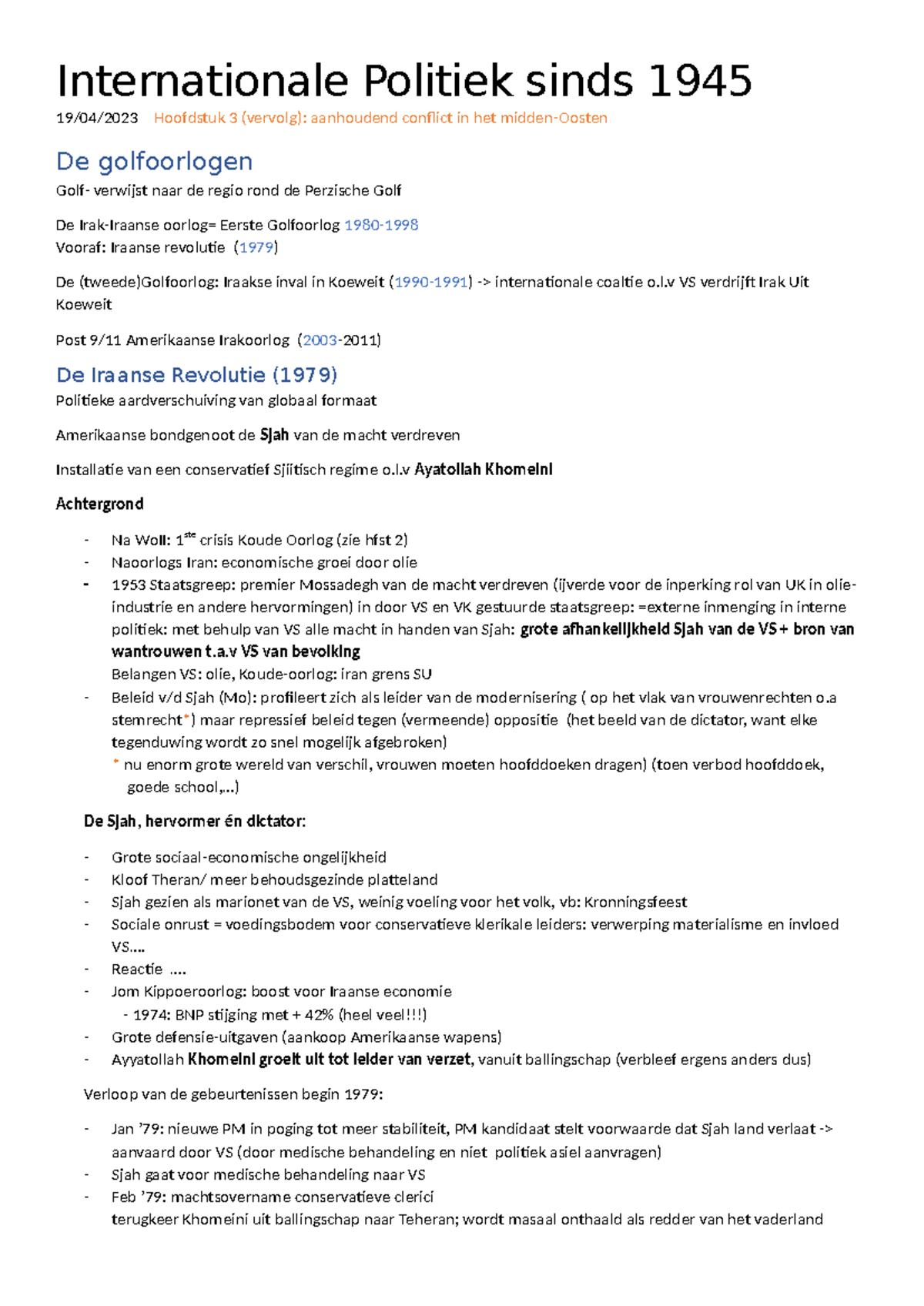 Internationale Politiek sinds 1945: Hoofdstuk 3 - Golfoorlogen Analyse ...